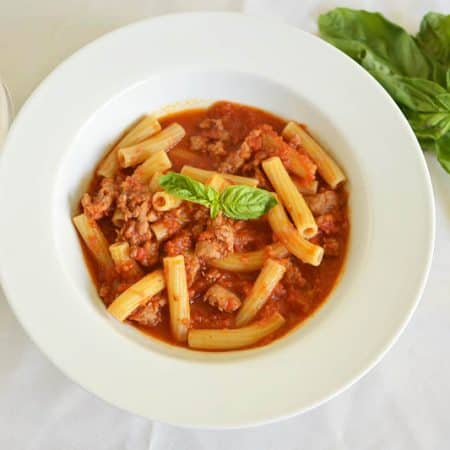 Rigatoni with Spicy Pork Ragu