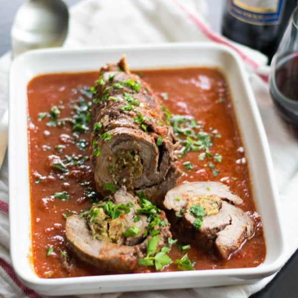 Beef Braciole Recipe with Prosciutto and Parmesan