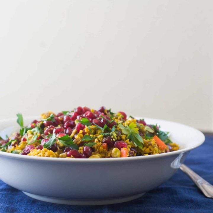 Lebanese Hashweh Rice (Spiced Rice with Ground Beef and Pine Nuts)