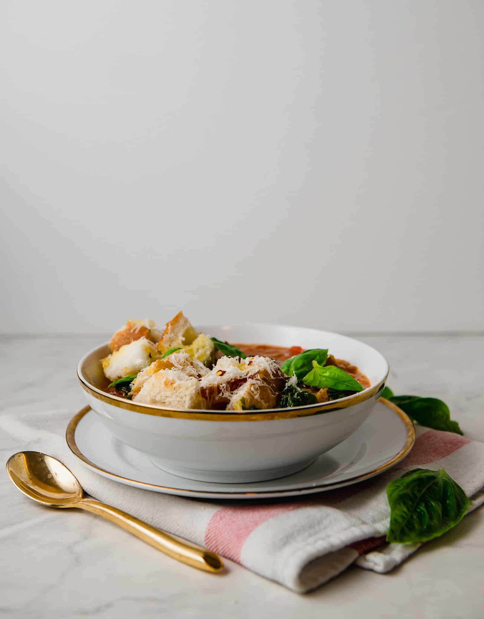 Tuscan Bread Soup with Basil Oil - The Little Ferraro Kitchen