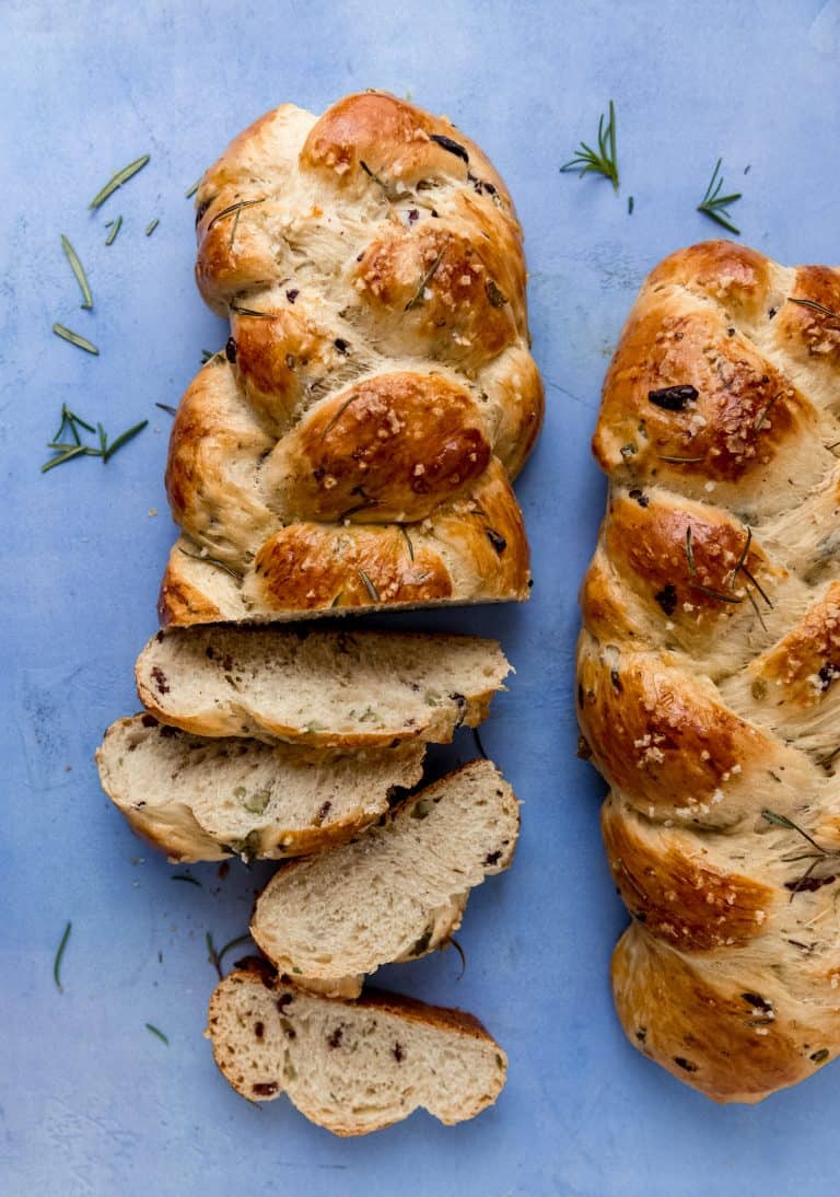 Olive Oil Challah with Olives and Rosemary - The Little Ferraro Kitchen