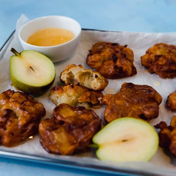 Pear Fritters with Orange Glaze - The Little Ferraro Kitchen