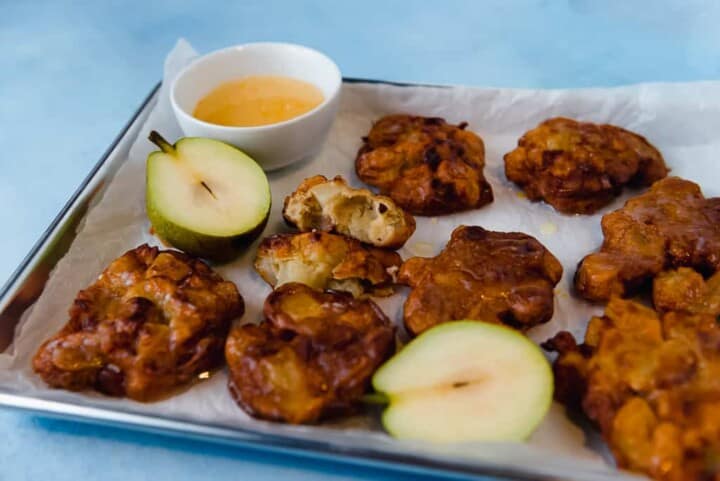 Pear Fritters with Orange Glaze - The Little Ferraro Kitchen
