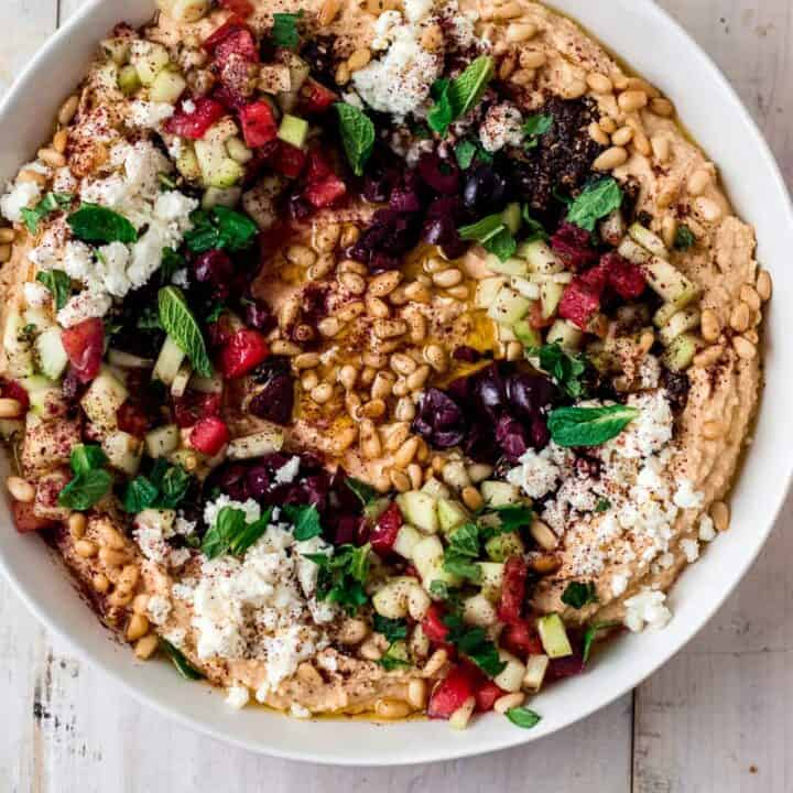 Loaded Hummus with All the Toppings - The Little Ferraro Kitchen