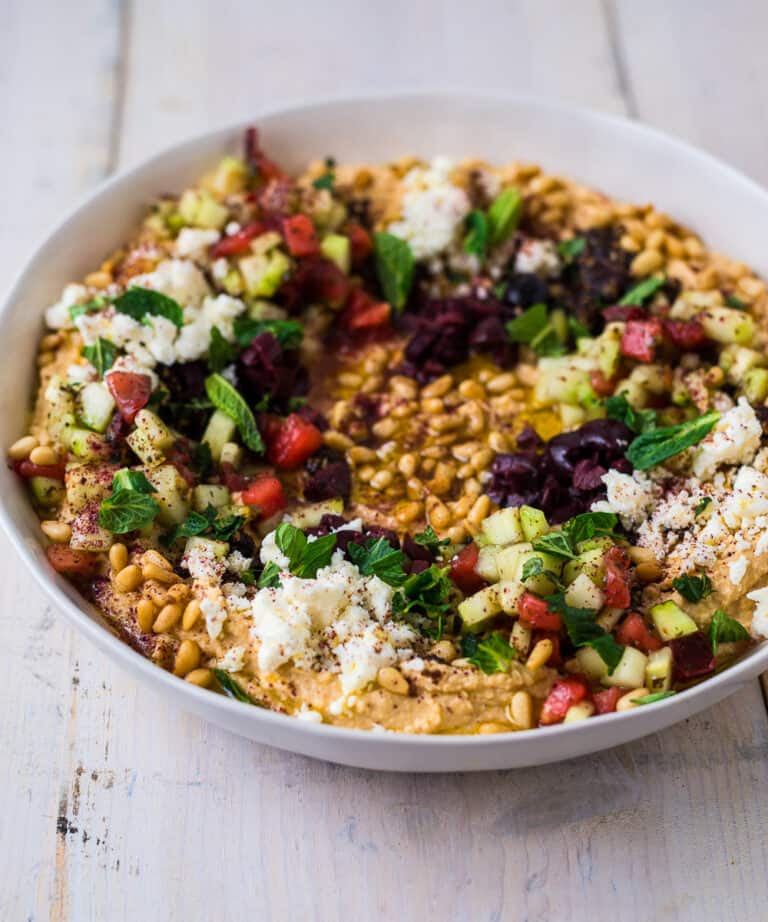 Loaded Hummus with All the Toppings - The Little Ferraro Kitchen