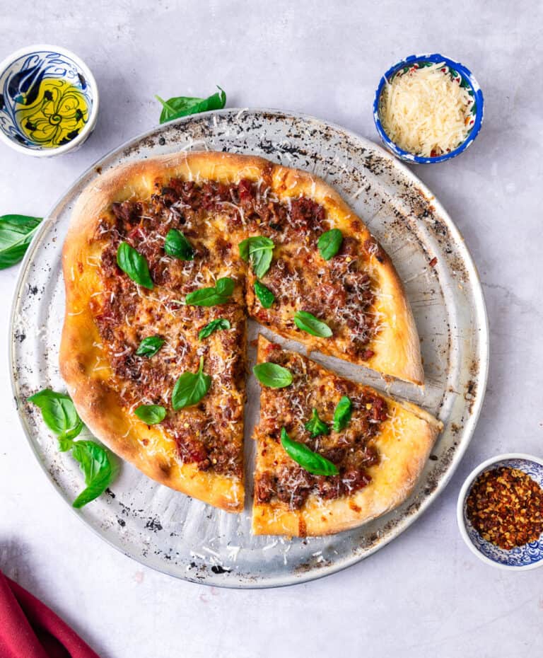 Bolognese Pizza - The Little Ferraro Kitchen