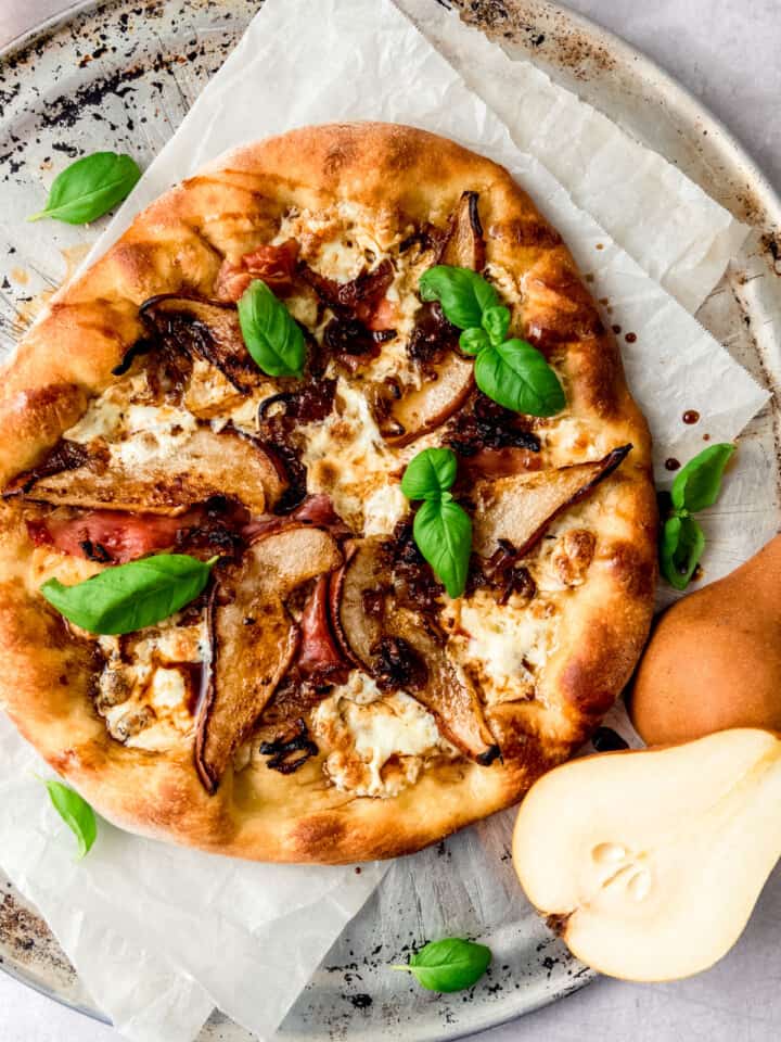 Prosciutto and Caramelized Pear Pizza with Balsamic Glaze - The Little ...
