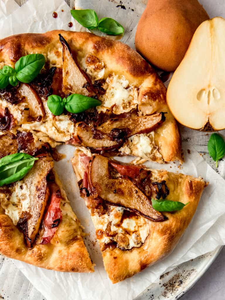 Prosciutto and Caramelized Pear Pizza with Balsamic Glaze - The Little ...