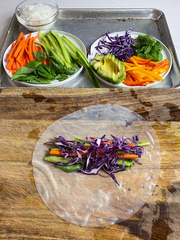 Vegetable Rice Paper Rolls (Fresh Spring Rolls) - The Little Ferraro ...
