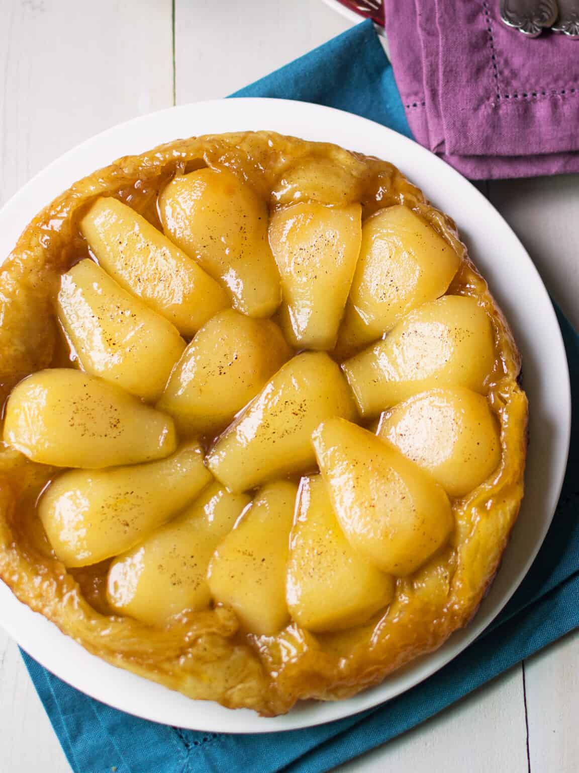 Pear Tart Tatin with Puff Pastry - The Little Ferraro Kitchen
