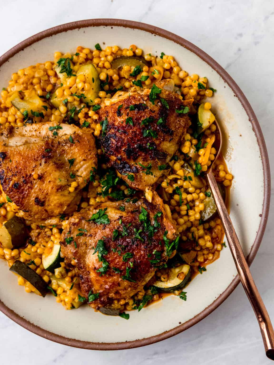 One Pot Israeli Couscous with Chicken - The Little Ferraro Kitchen