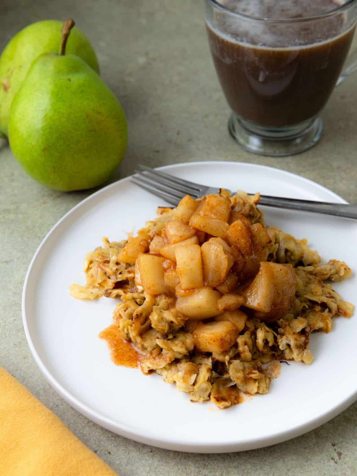 Matzo Brei with Cinnamon Pears - The Little Ferraro Kitchen