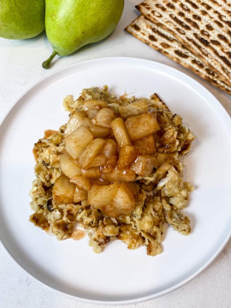 Matzo Brei with Cinnamon Pears - The Little Ferraro Kitchen