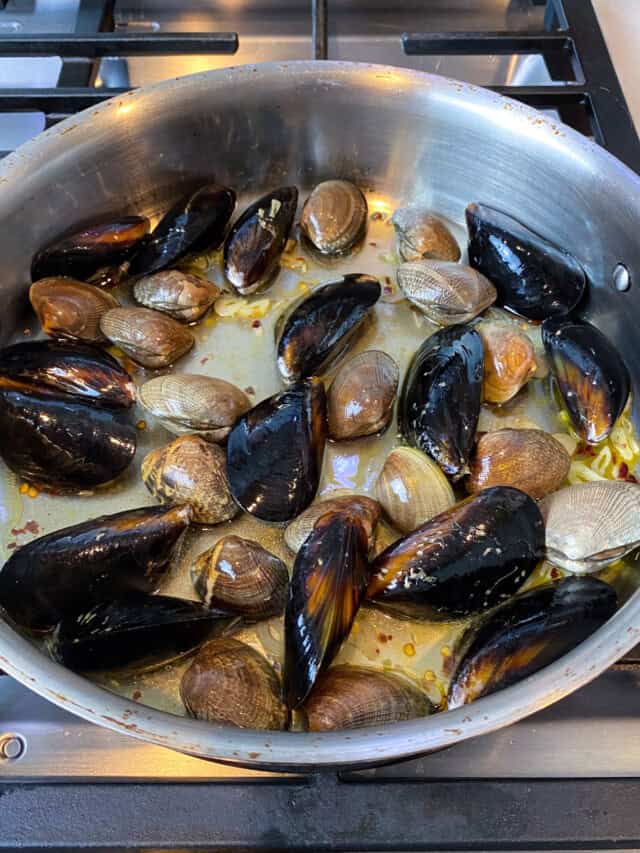 Seafood Pasta with Mussels, Clams and Shrimp - The Little Ferraro Kitchen