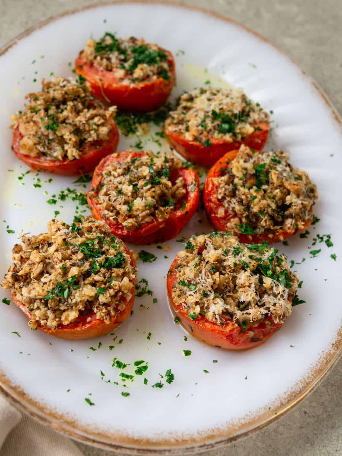 Matzo Stuffed Tomatoes Provencal - The Little Ferraro Kitchen