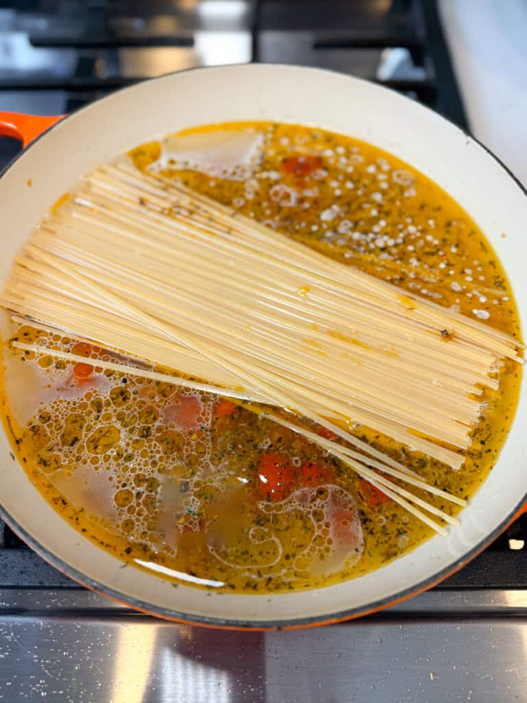 Easy One Pot Pasta with Spinach and Tomatoes - The Little Ferraro Kitchen