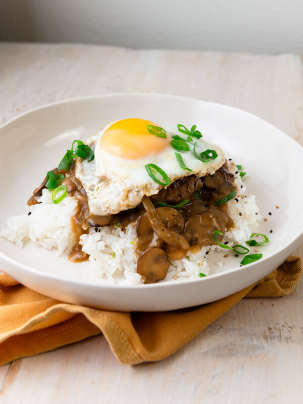 Loco Moco with Mushroom Gravy - The Little Ferraro Kitchen