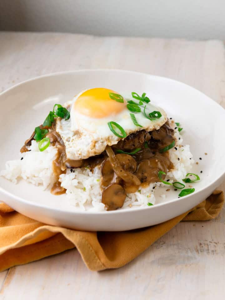Loco Moco with Mushroom Gravy - The Little Ferraro Kitchen