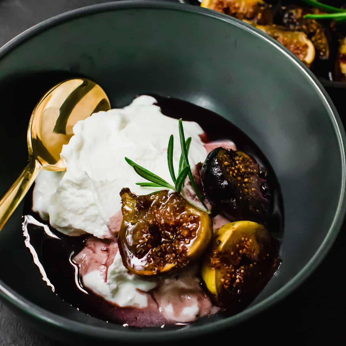 Red Wine Roasted Figs with Honey and Rosemary