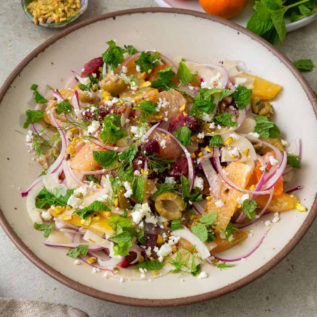 Citrus Fennel Salad with Olives and Pistachios - The Little Ferraro Kitchen
