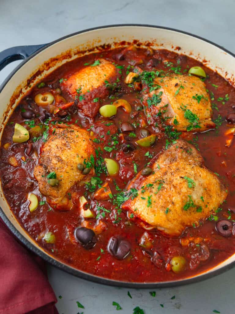 Chicken Puttanesca with Olives and Capers - The Little Ferraro Kitchen