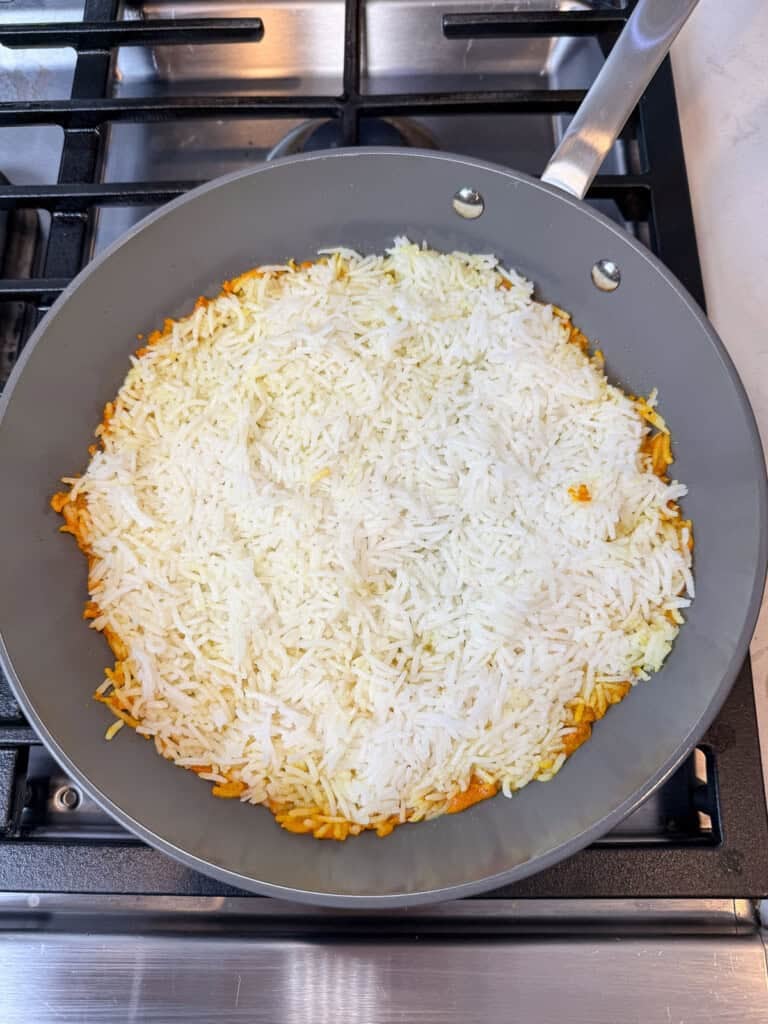 Tahdig- A Persian Rice Dish with Crispy Rice Bottom